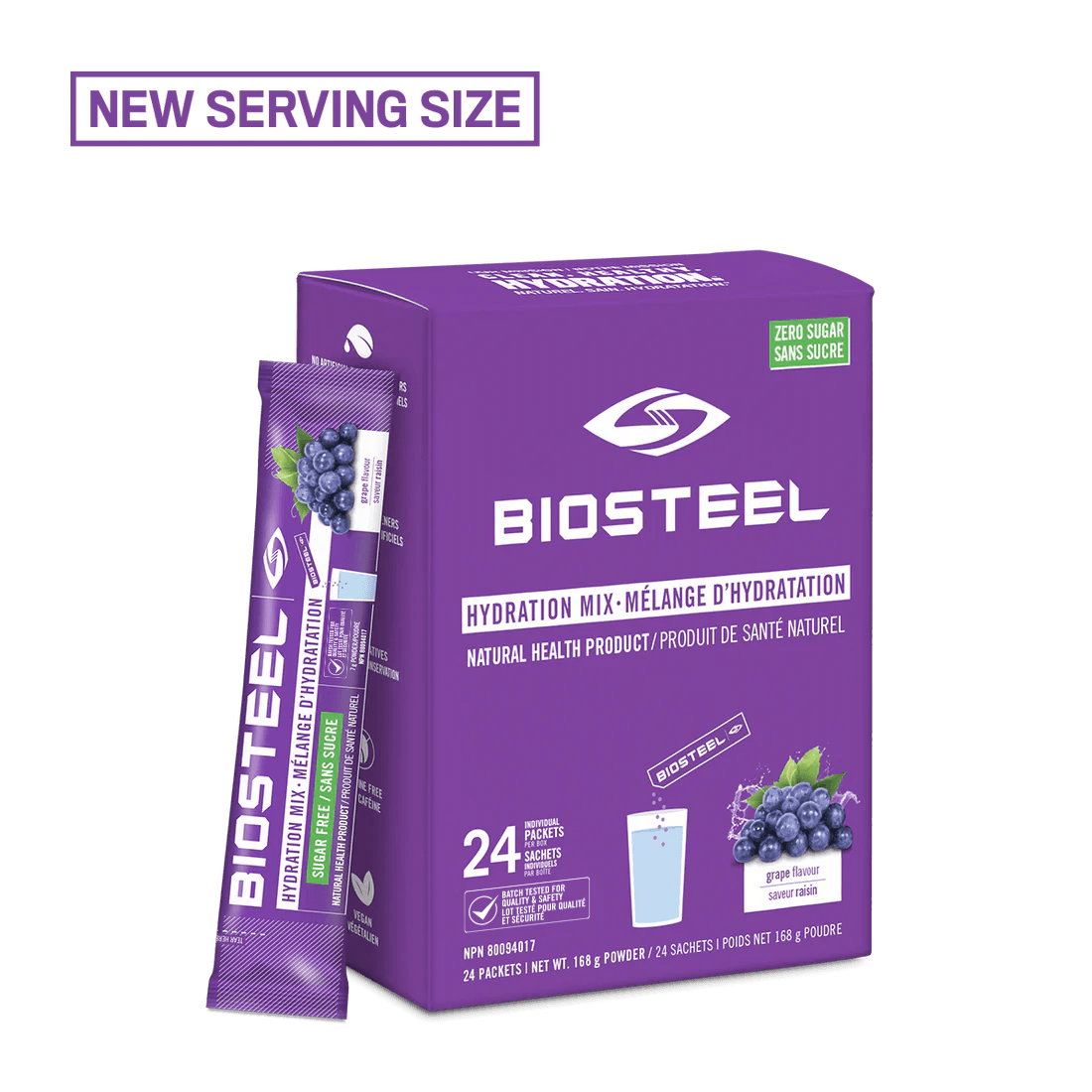 MÉLANGE HYDRATANT / Raisin - 24 sachets – BioSteel – Canada