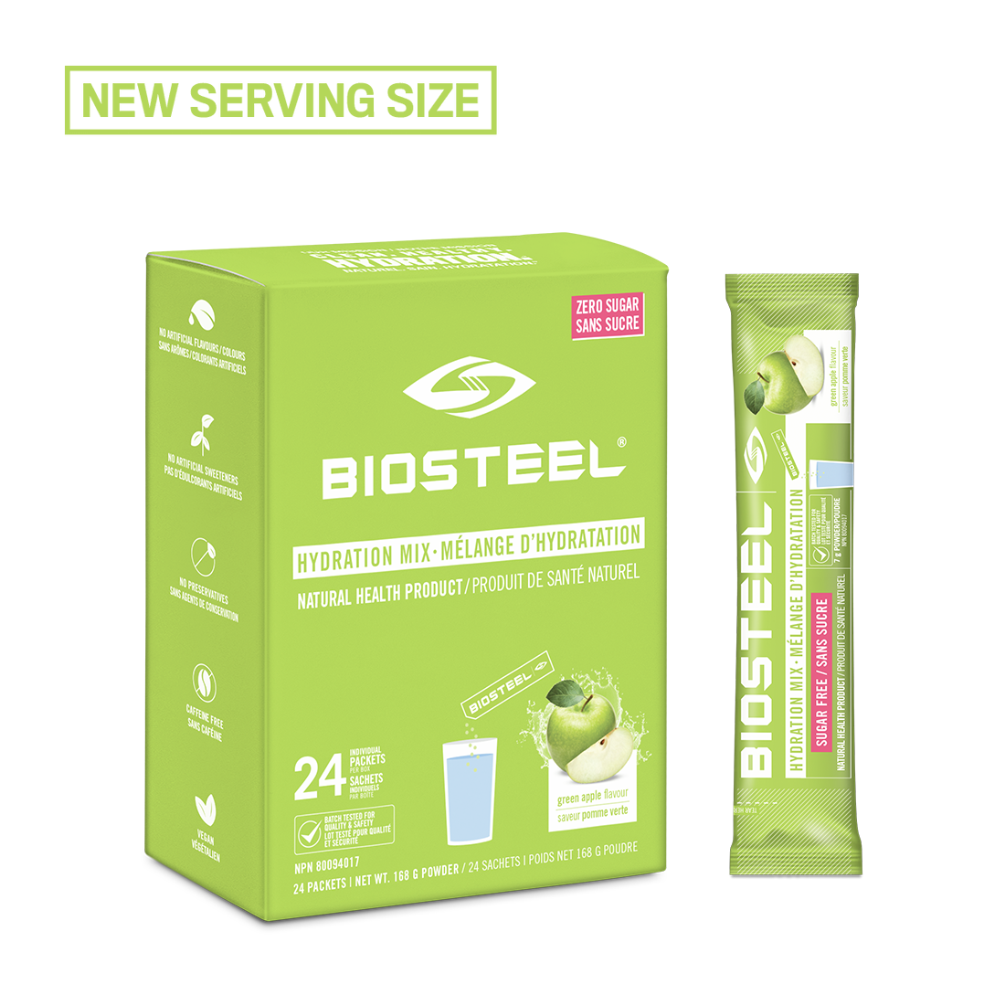 HYDRATION MIX / Green Apple - 24 Serving Packets – BioSteel – Canada