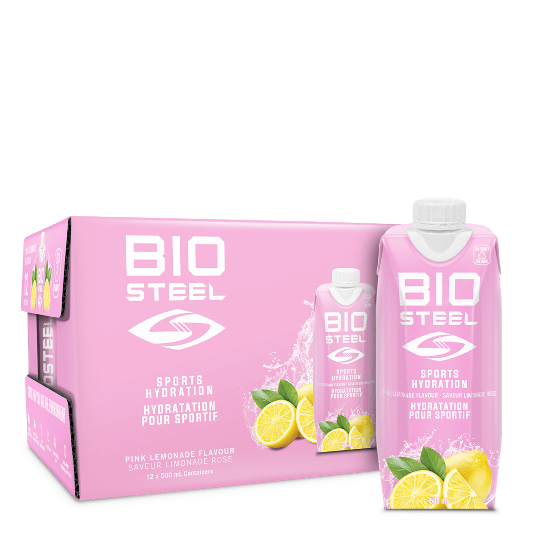 Sports Drink / Pink Lemonade- 12 Pack – BioSteel – Canada