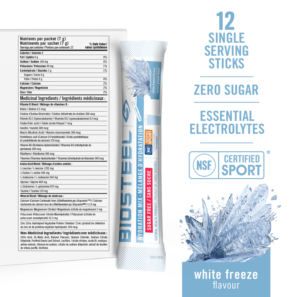HYDRATION MIX / White Freeze - 12 Servings – BioSteel – Canada